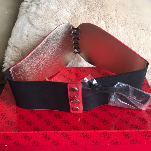 Guess | Accessories | Nwt Guess Red And Black Corset Belt | Poshmark